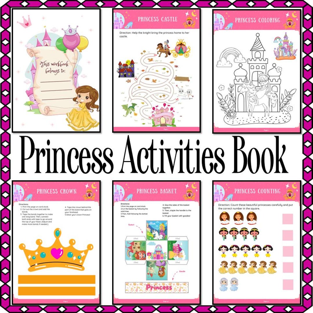 Princess Activities Printables - Etsy