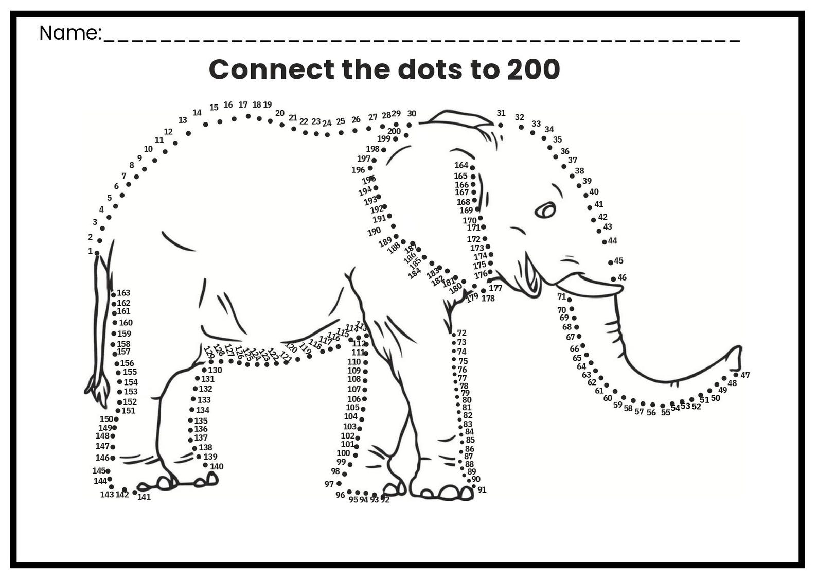 Extreme Dot to Dot Connect Activity | Count to 200/500 - Etsy