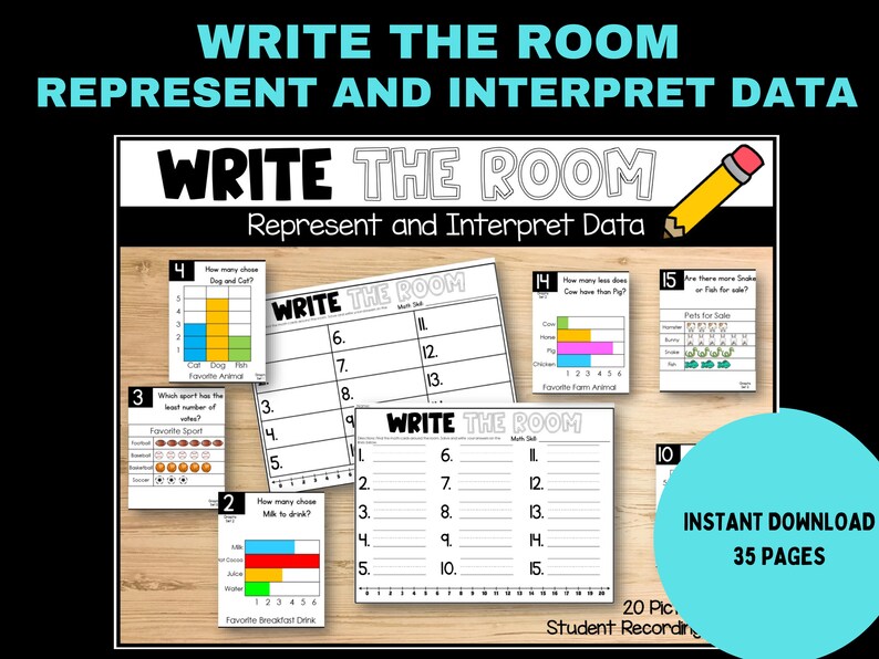 Write the Room First Grade Activity | Represent and Interpret Data - Etsy