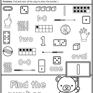 I Spy Math Printable Worksheets for Kids K-2 - Etsy