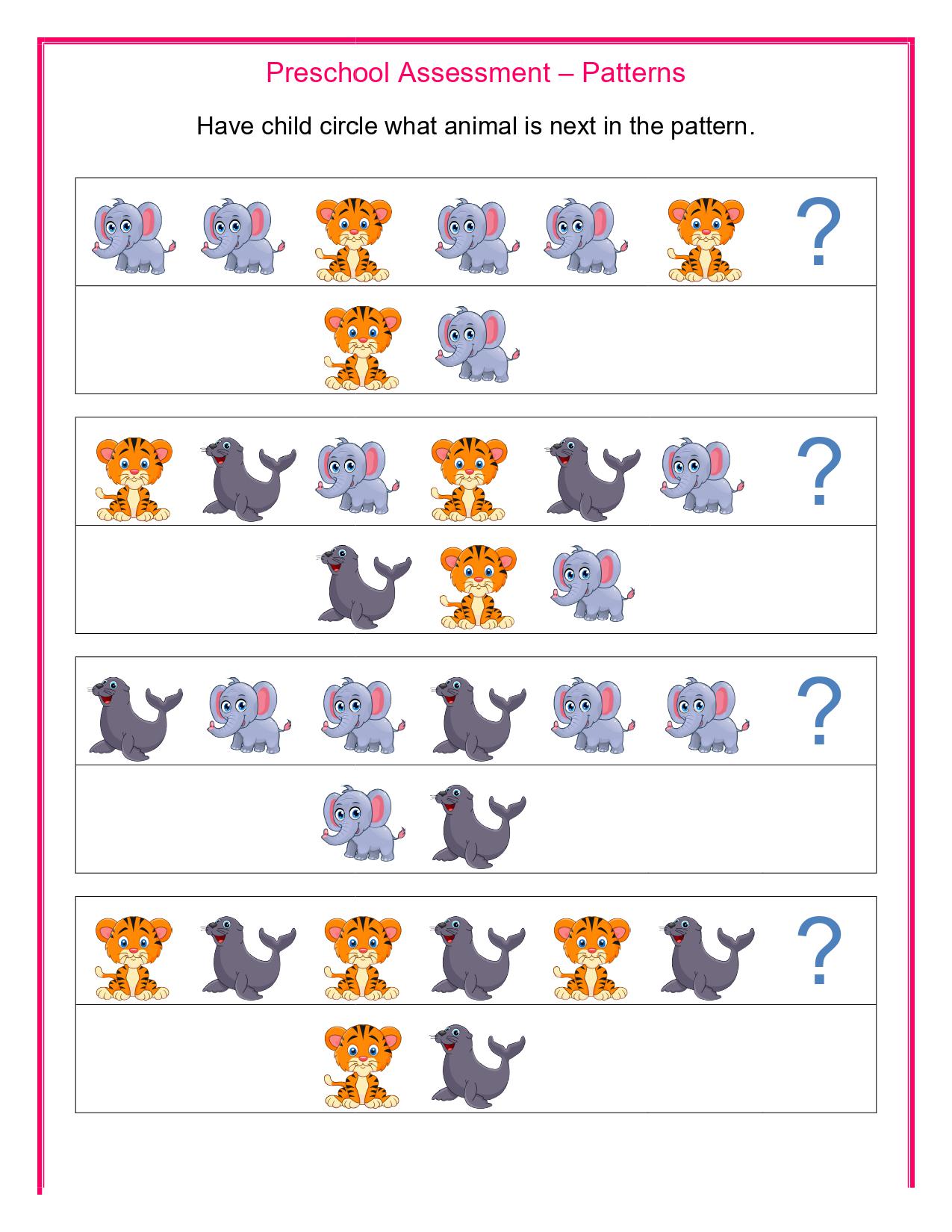 Preschool Assessment Printables - Etsy