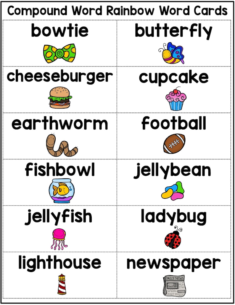 Compound Words Rainbow Craft - Etsy