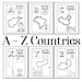 Countries Coloring Alphabet Pages | A - Z - Etsy