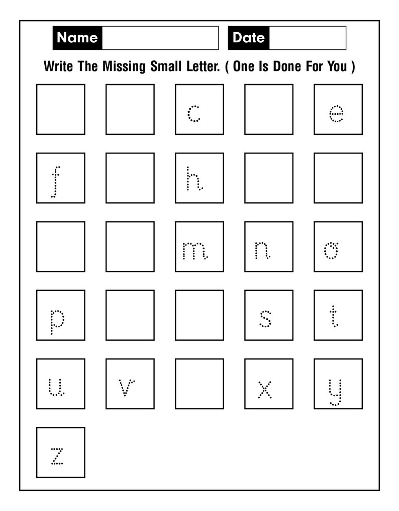 Missing Letters Worksheets | Alphabet Recognition Packet - Etsy
