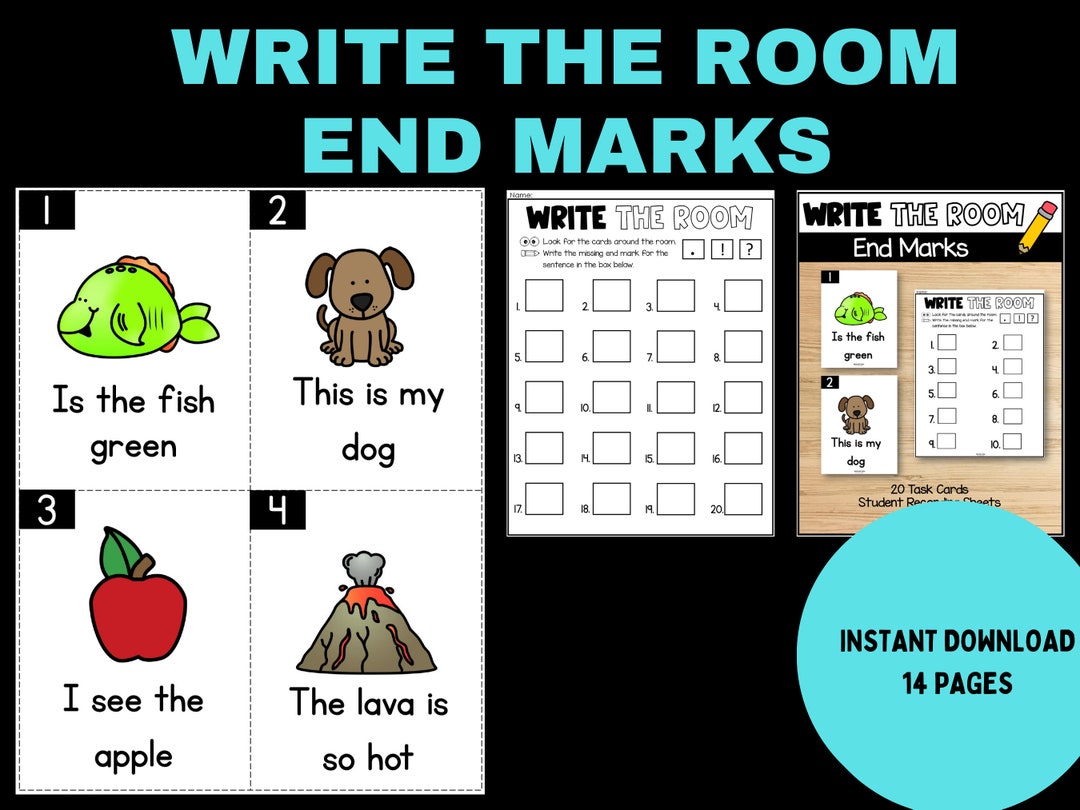 Write the Room Kindergarten Activity | End Marks - Etsy