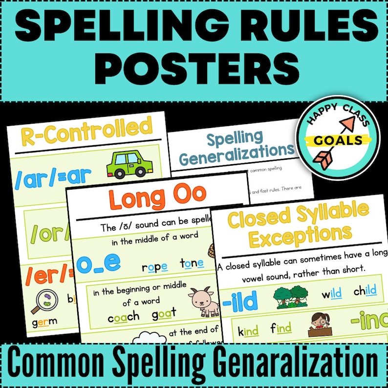 Spelling Rules Posters - Etsy