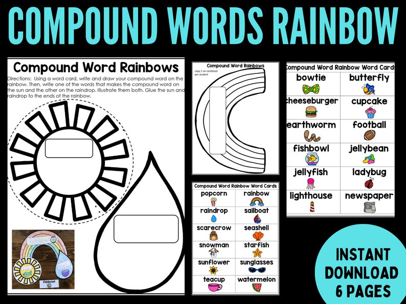 Compound Words Rainbow Craft - Etsy