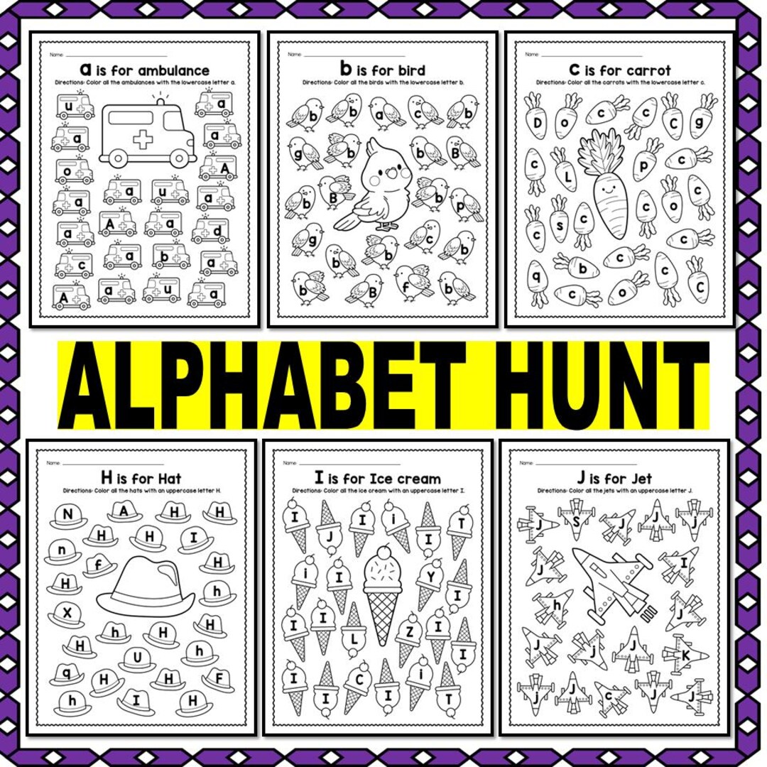 Alphabet Hunt | Letter Recognition Activity - Etsy