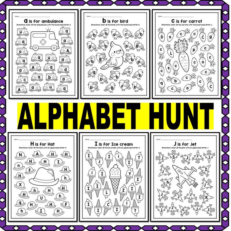 Alphabet Hunt | Letter Recognition Activity - Etsy
