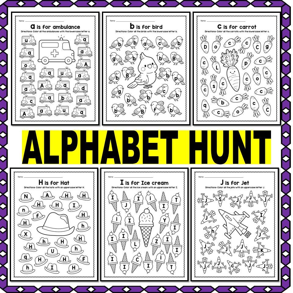 Alphabet Hunt | Letter Recognition Activity - Etsy