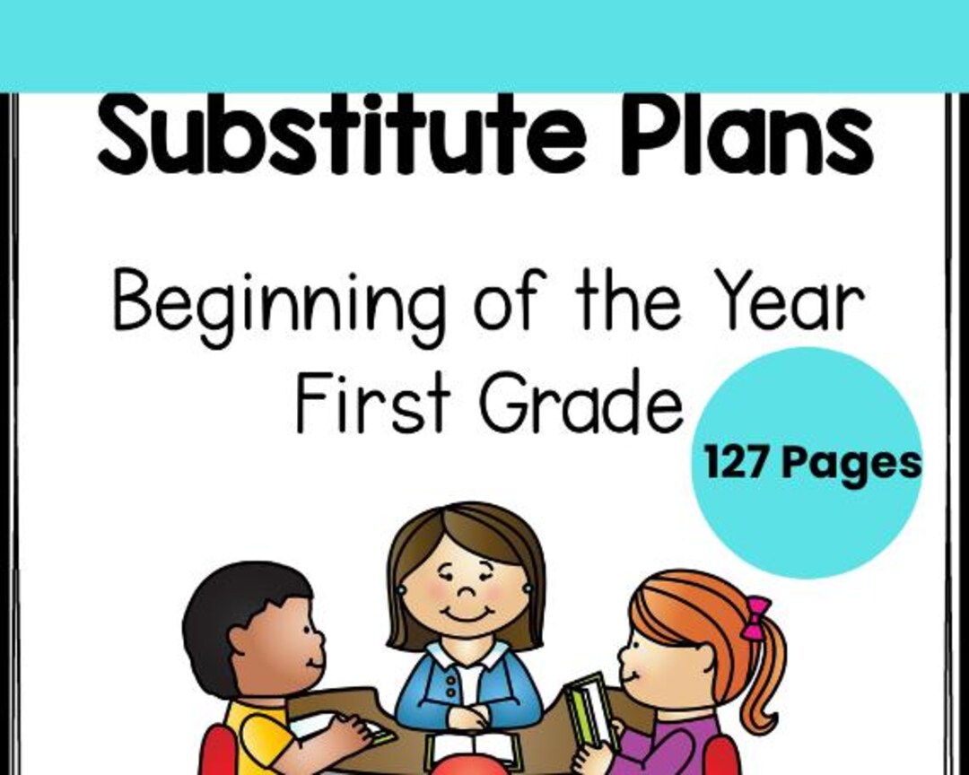 First Gradeemergency Substitute Plans for Beginning of School Year - Etsy