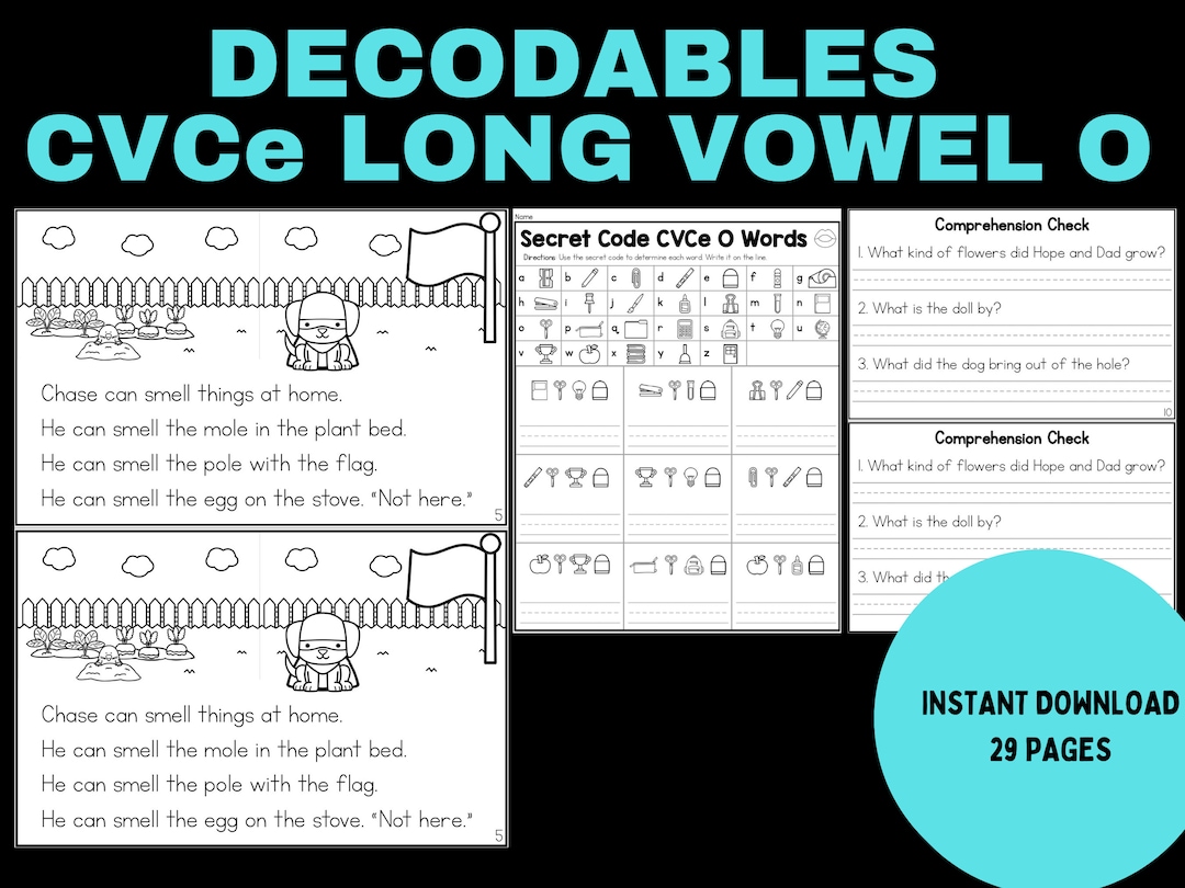 Decodables – Cvce Long Vowel O - Etsy
