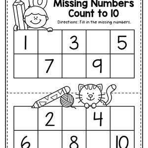 Missing Numbers Worksheets | Counting up to 100 - Etsy