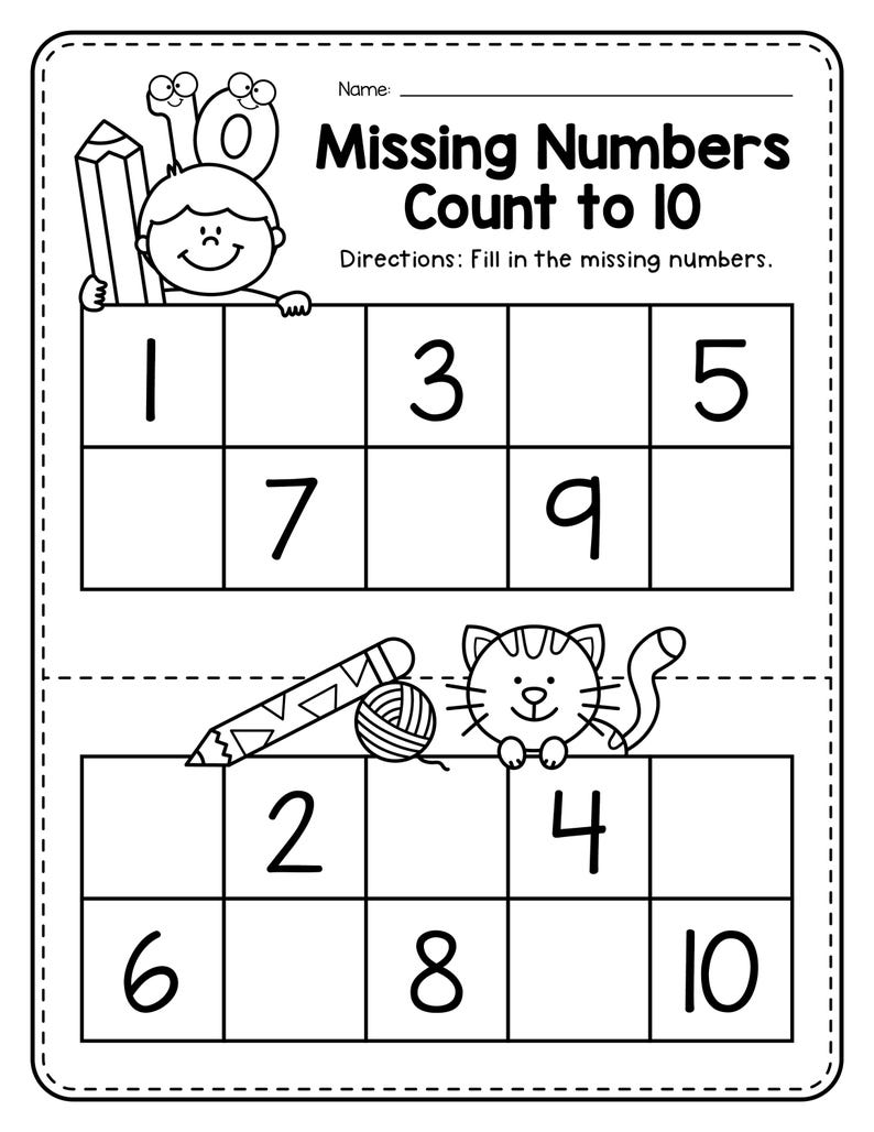 Missing Numbers Worksheets | Counting up to 100 - Etsy