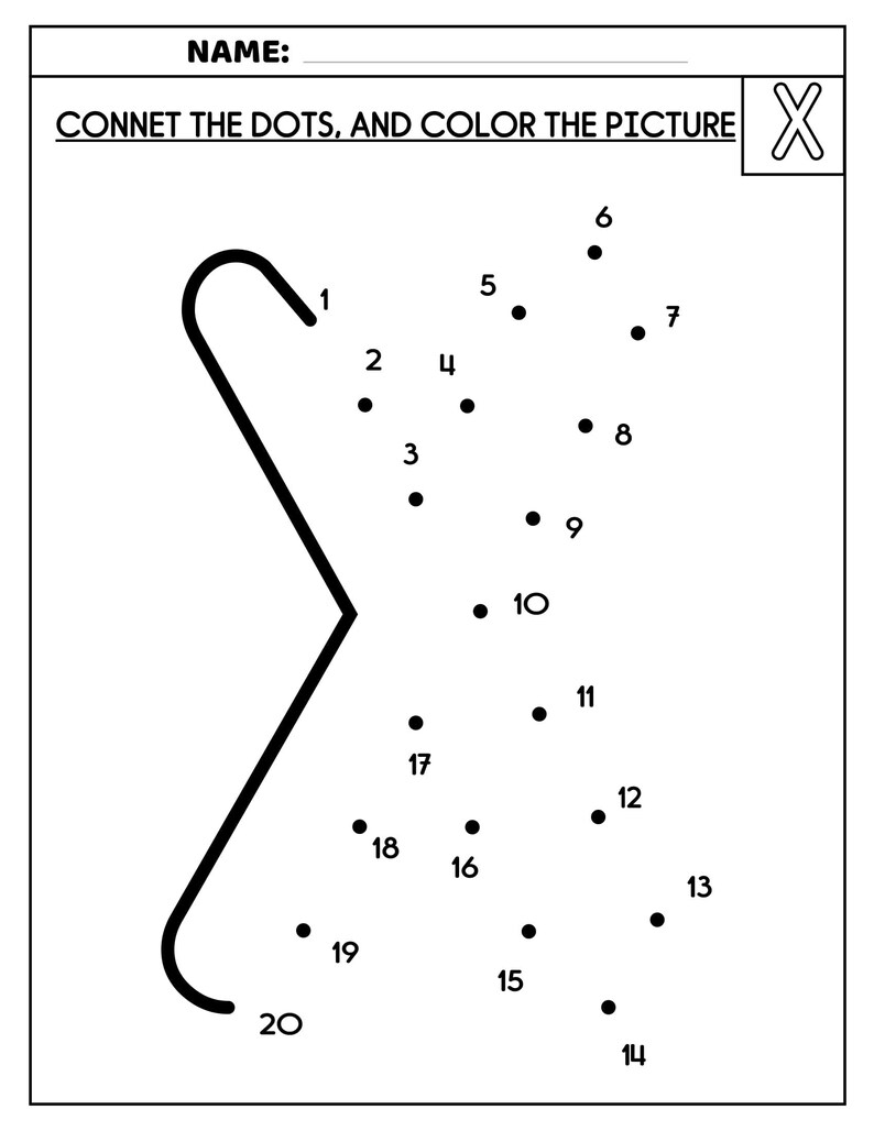 Alphabet Dot to Dot Connect - Etsy