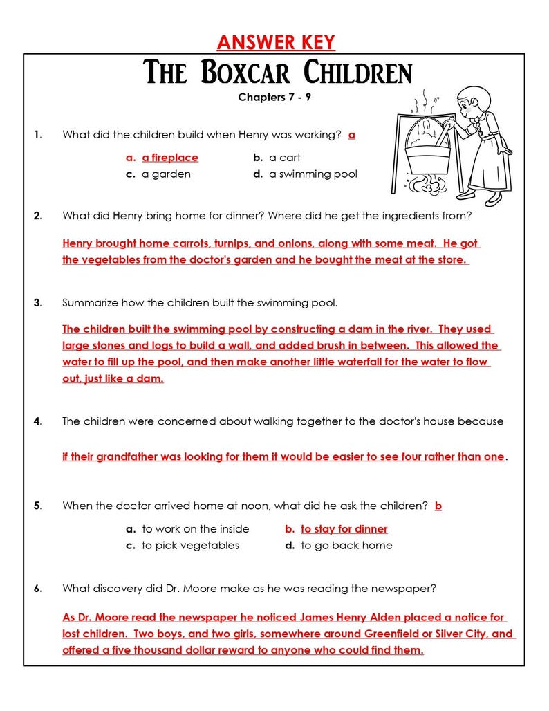 The Boxcar Children Worksheets - Etsy