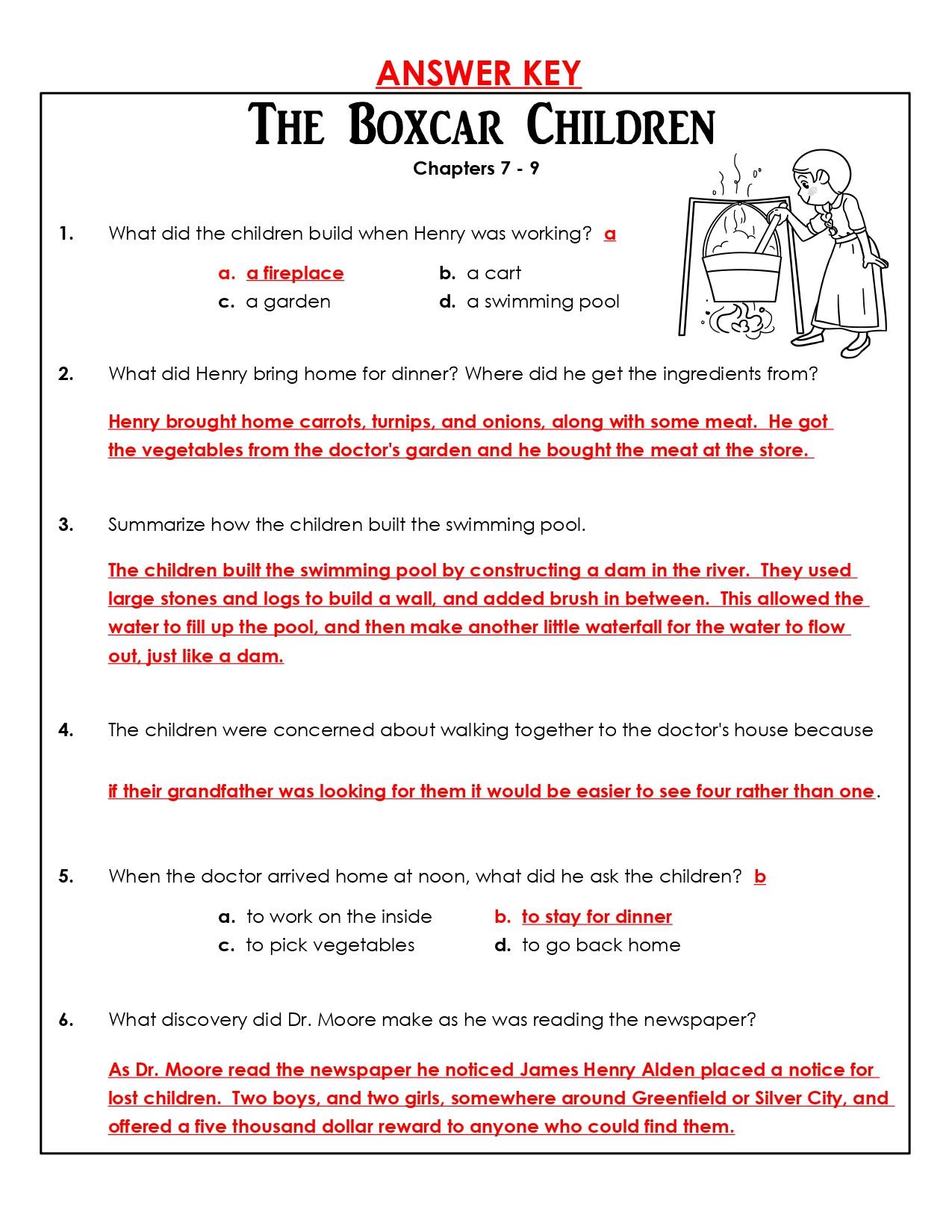 The Boxcar Children Worksheets - Etsy