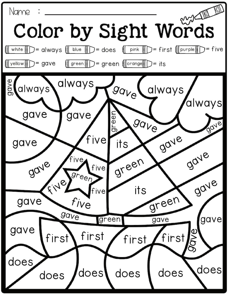 Color by Sight Words | Summer Theme | First and Second Grade - Etsy