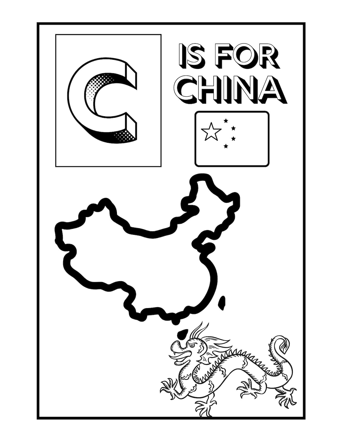 Countries Coloring Alphabet Pages | A - Z - Etsy