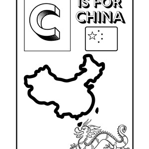Countries Coloring Alphabet Pages | A - Z - Etsy
