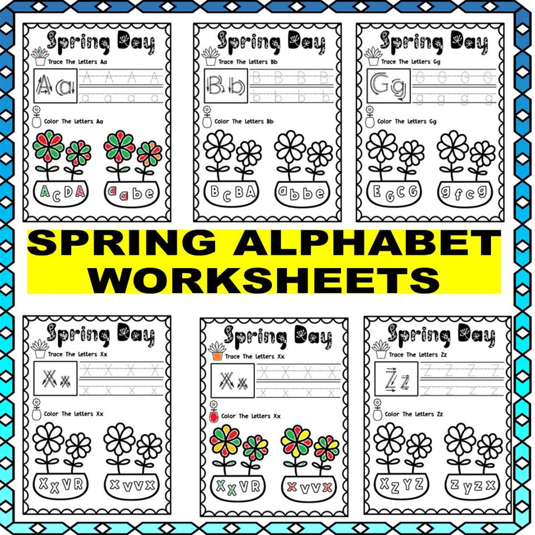 Spring Themed Alphabet Worksheets - Etsy