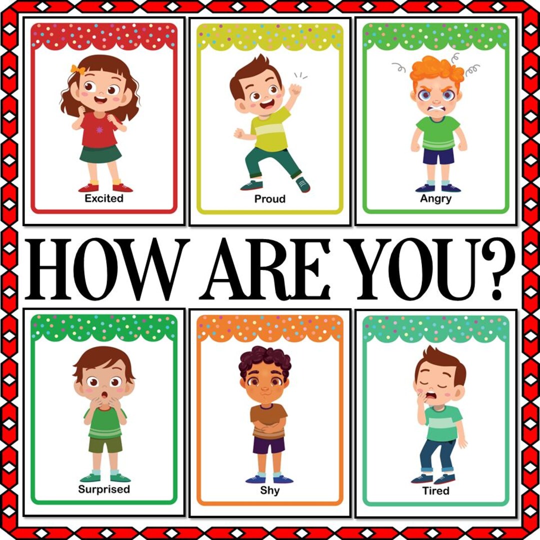 Your Feelings Posters | How Are You Flashcards - Etsy