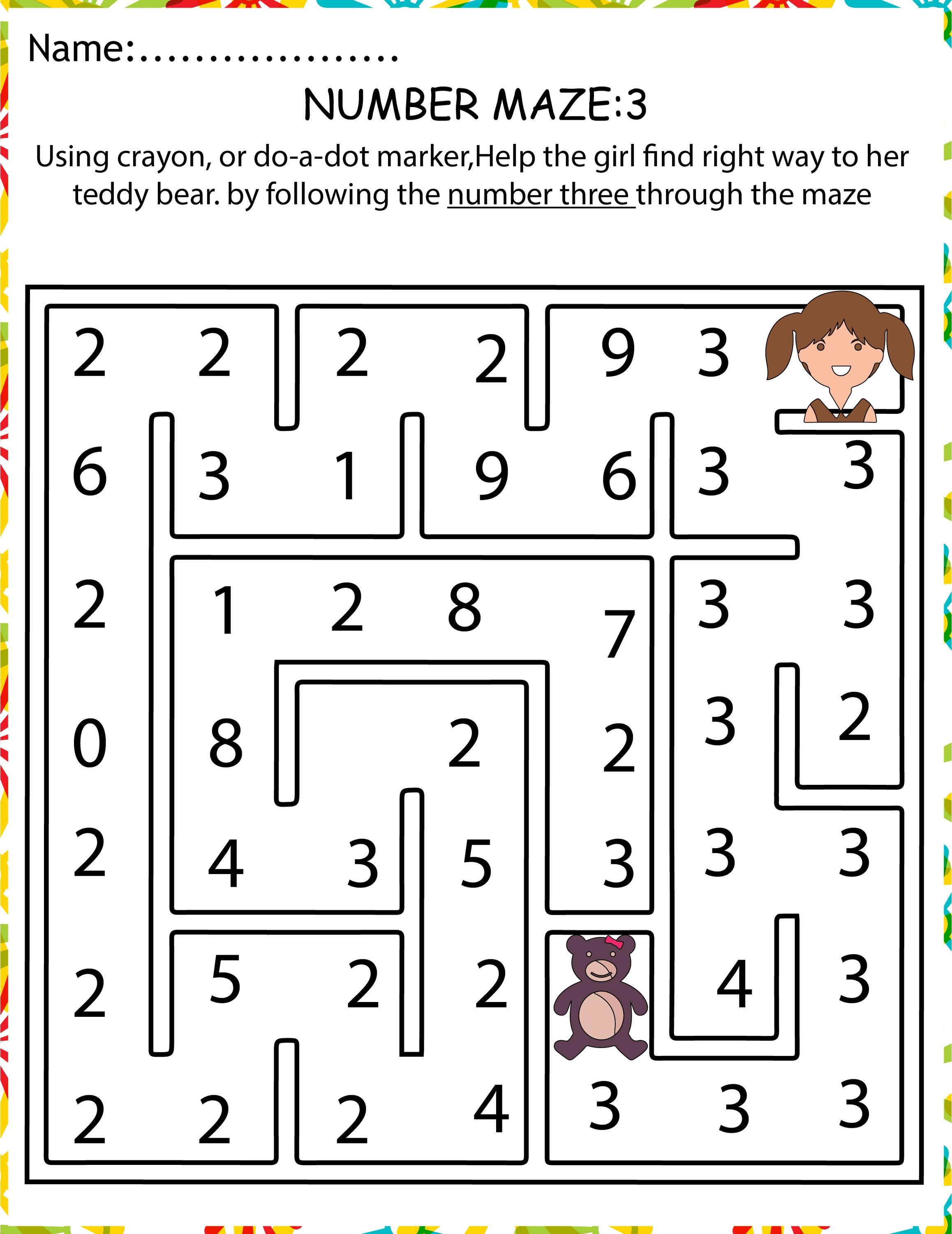 Number Maze Printables - Etsy