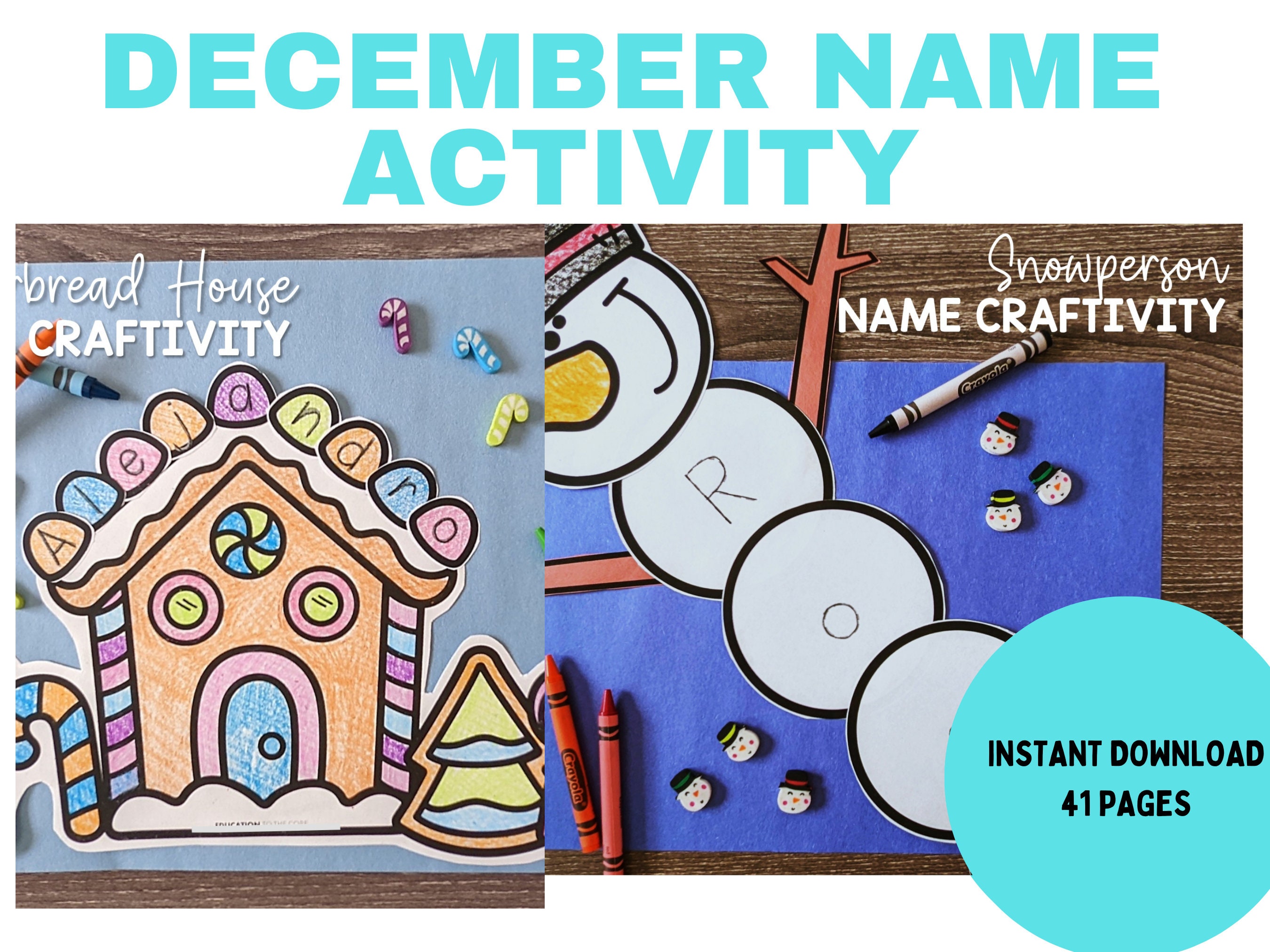 Editable Names – December Activities for Kindergarten - Etsy