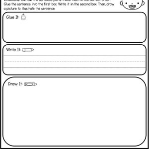 Make a Sentence - Cut and Glue Worksheets for Kindergarten and First ...