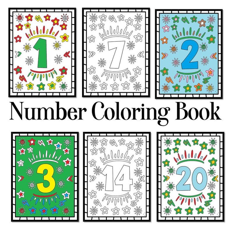 Number Coloring Activity for Kids - Etsy