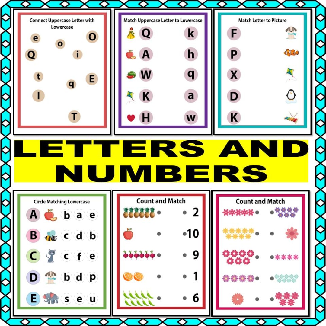 Letters and Numbers Activity Packet - Etsy