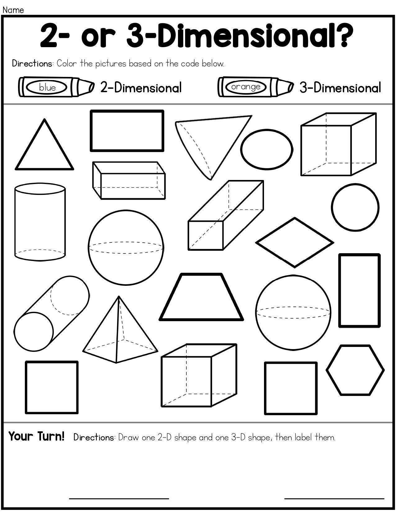 Geometry Worksheets | Second Grade Math - Etsy