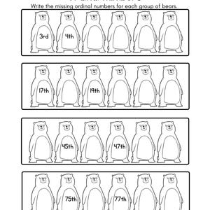 Ordinal Numbers Worksheets - Etsy