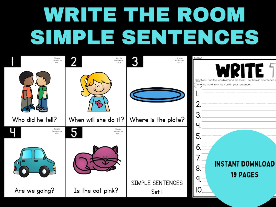 Write the Room Activity for First Graders | Simple Sentences - Etsy