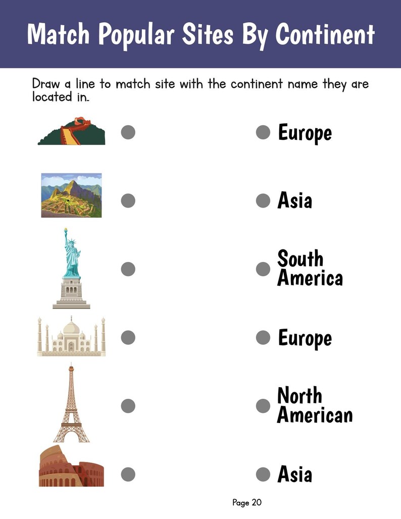 Geography Activity Printables for Kids - Etsy