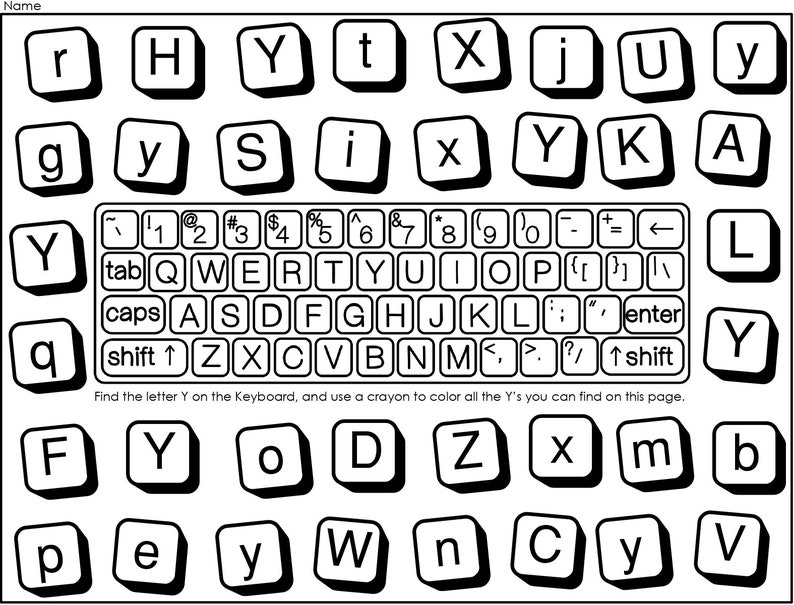 Alphabet Keyboard Activities for Kids - Etsy