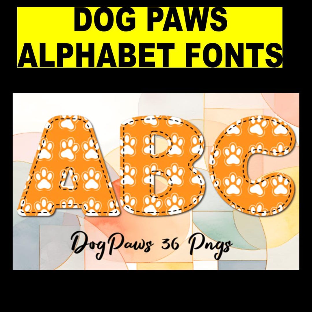 Dog Paws Alphabet Fonts - Etsy