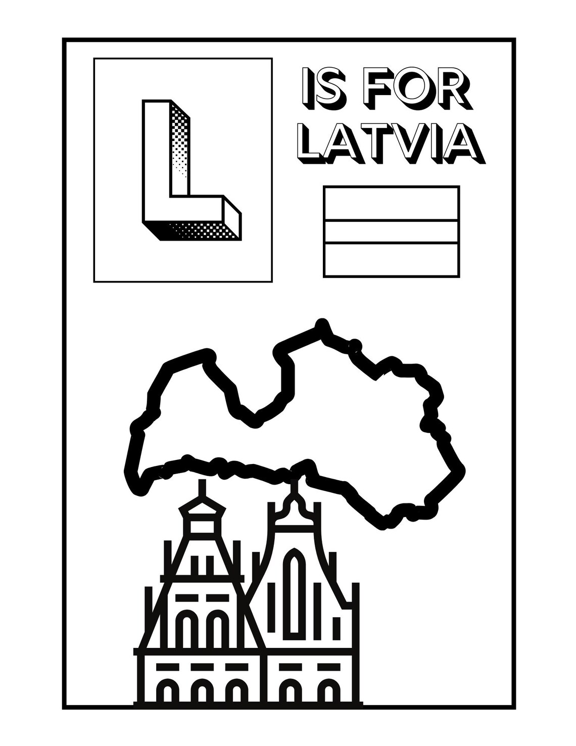 Countries Coloring Alphabet Pages | A - Z - Etsy