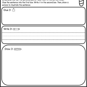 Make a Sentence - Cut and Glue Worksheets for Kindergarten and First ...