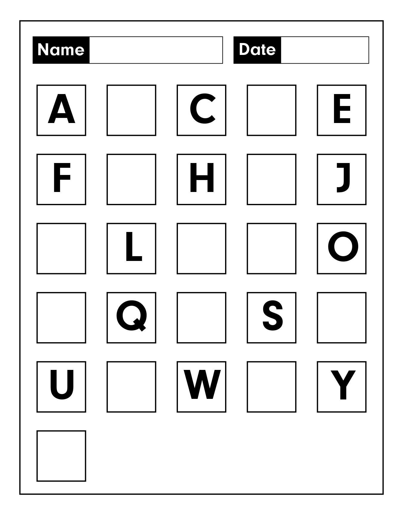 Missing Letters Worksheets | Alphabet Recognition Packet - Etsy