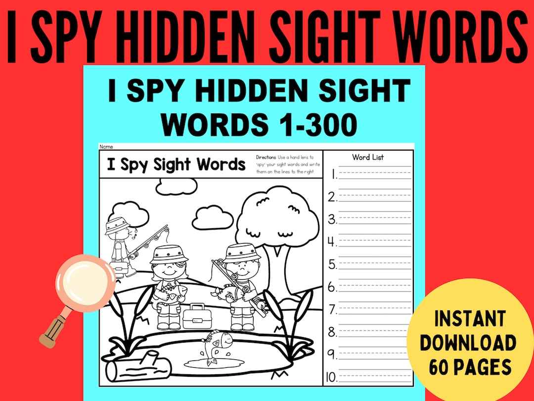I Spy Hidden Sight Words 1-300 - Etsy