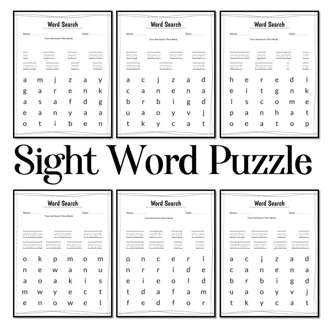 Sight Word Puzzle - Etsy