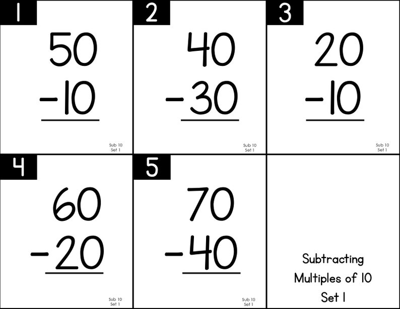 Write the Room First Grade Activity | Subtracting Multiples of 10 - Etsy