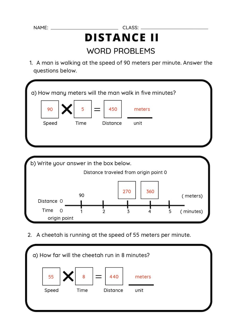 Speed, Distance, and Time Worksheets - Etsy