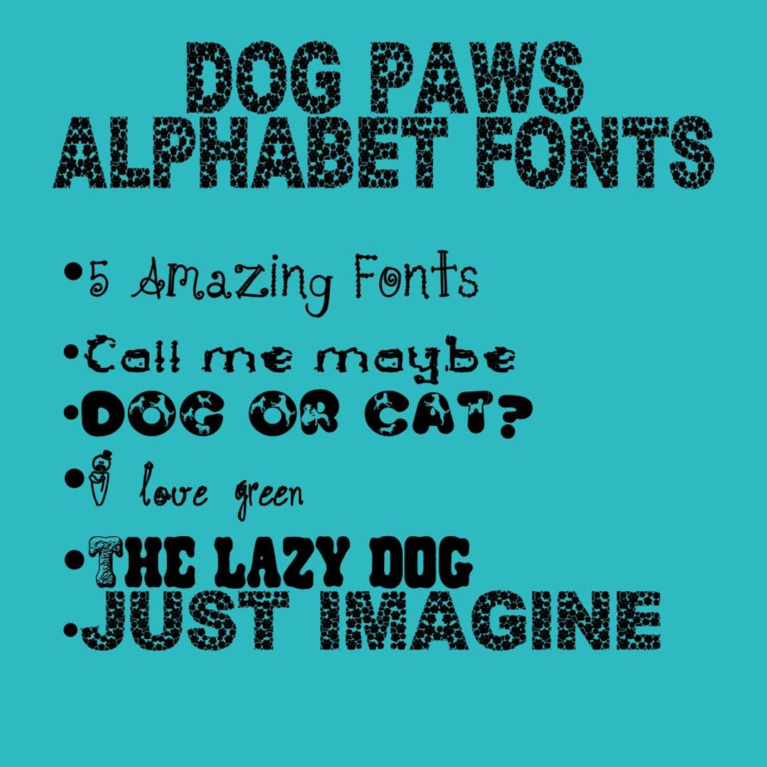 Five Animal Style Fonts | - Etsy