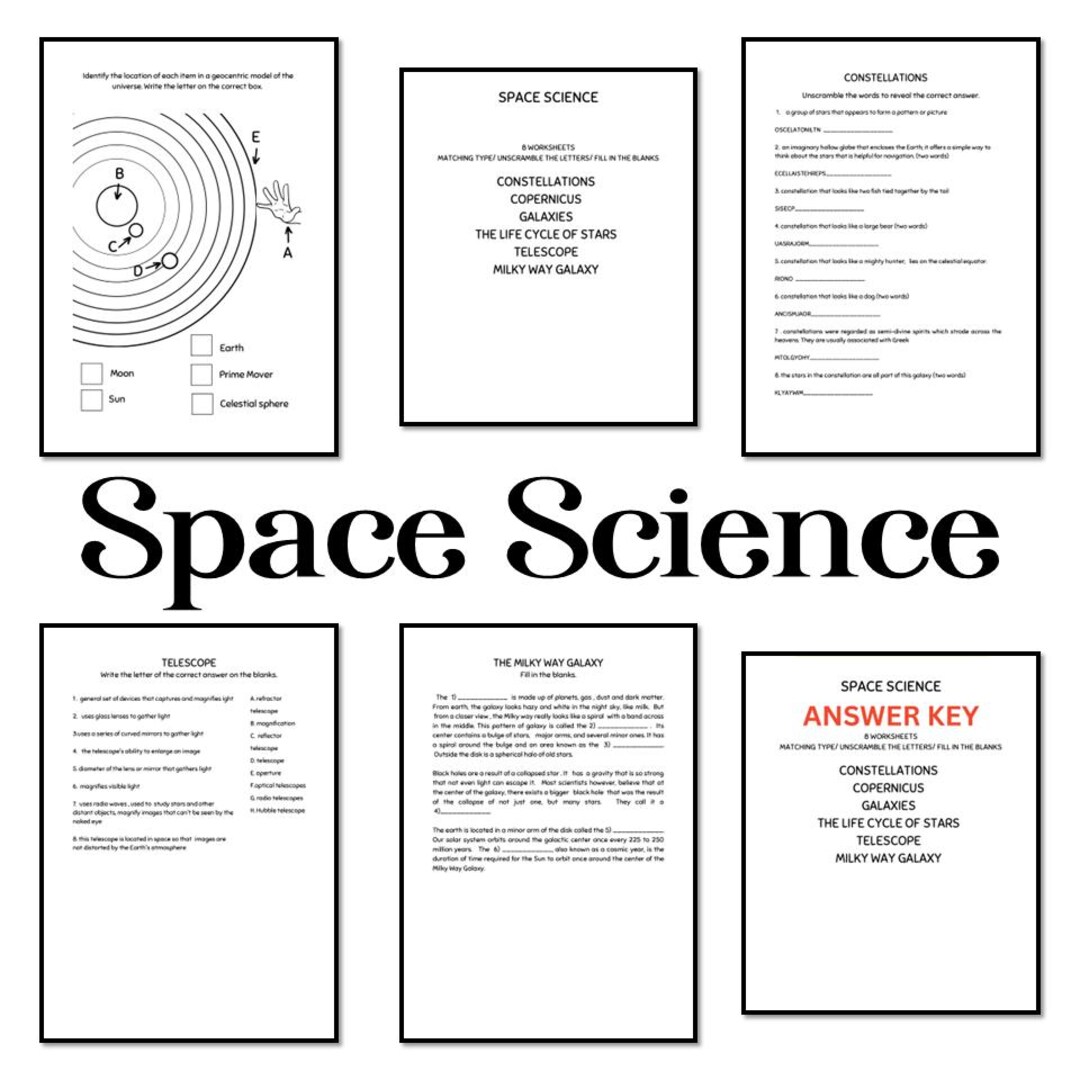 Space Science Worksheets - Etsy