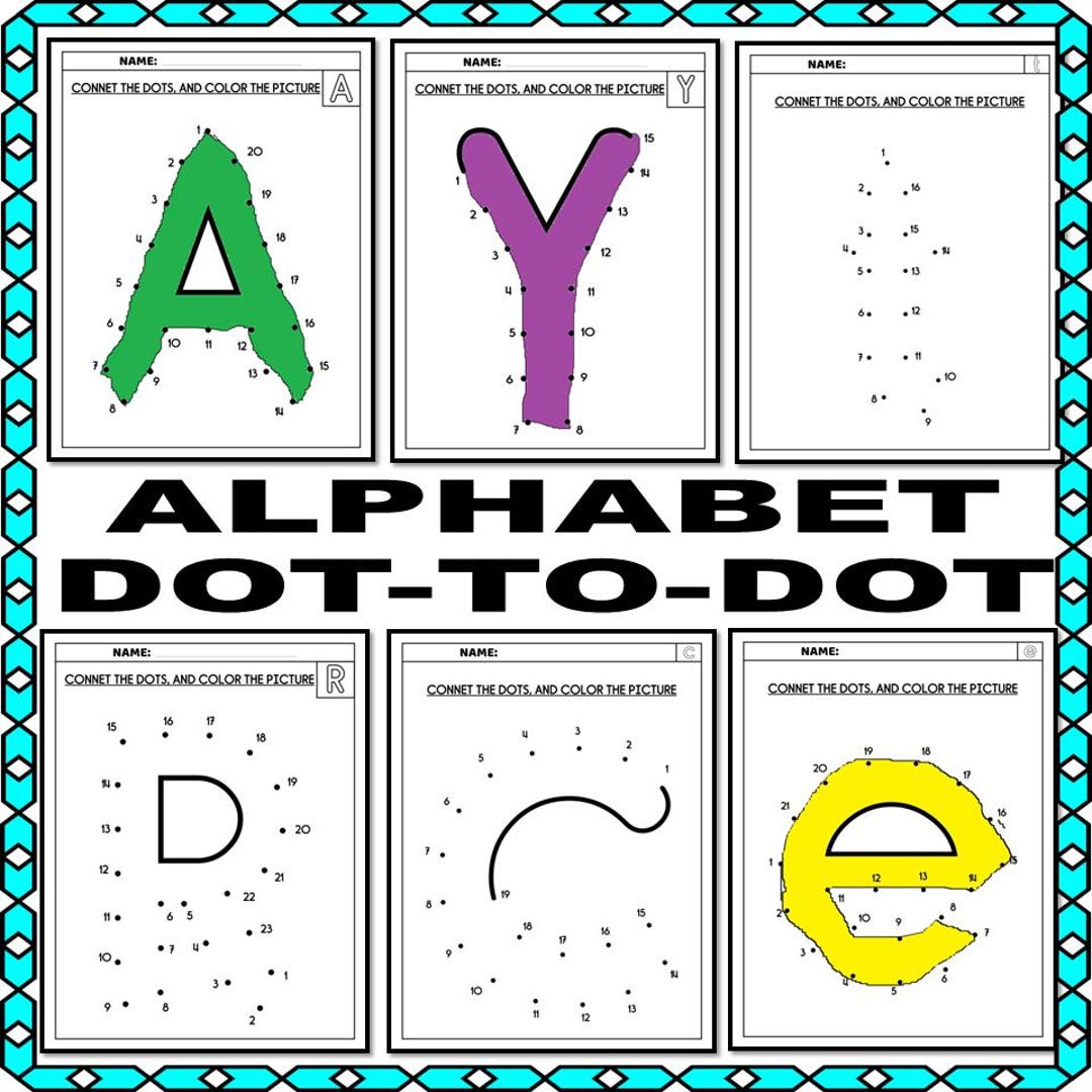 Alphabet Dot to Dot Connect - Etsy