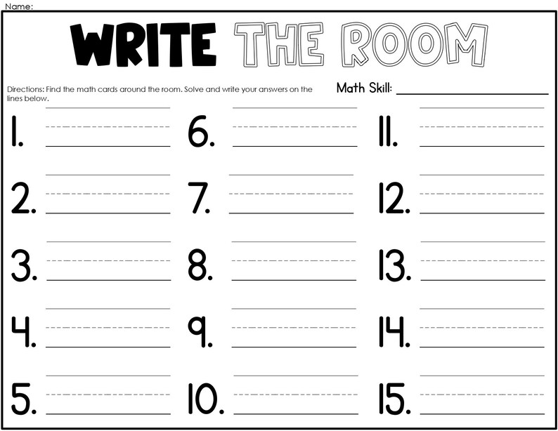 Write the Room First Grade Activity | Place Value - Etsy