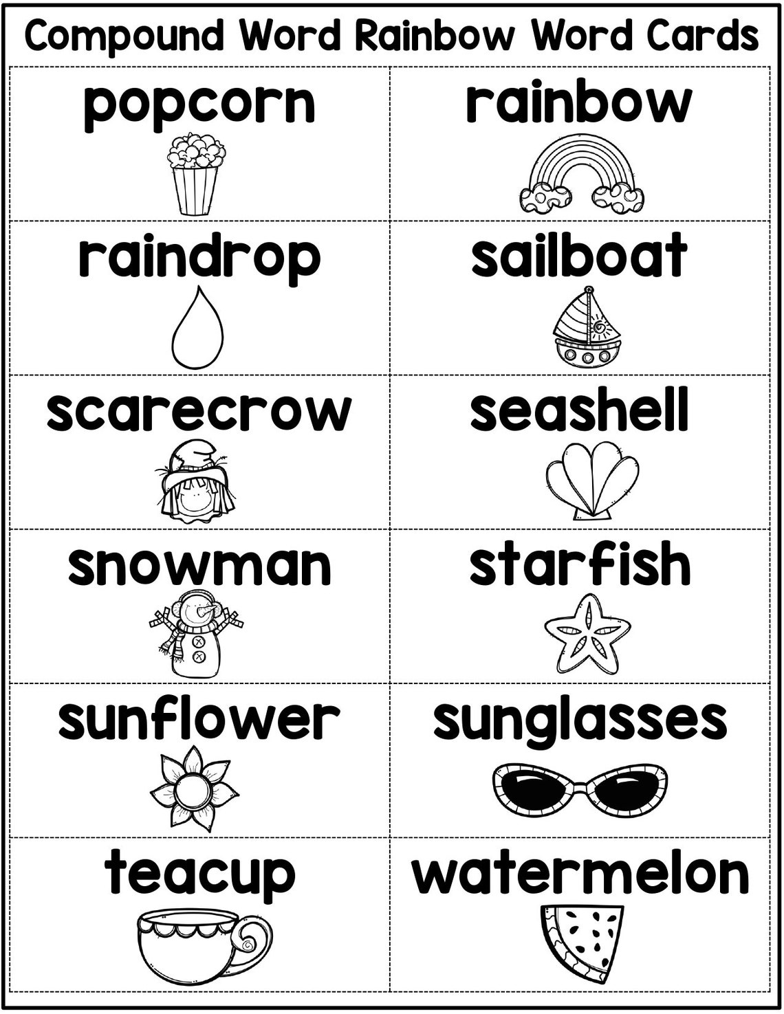 Compound Words Rainbow Craft - Etsy