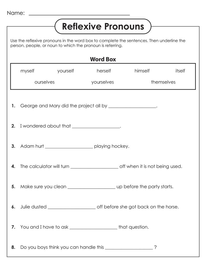 Pronoun Worksheets (printable Activities) - Etsy